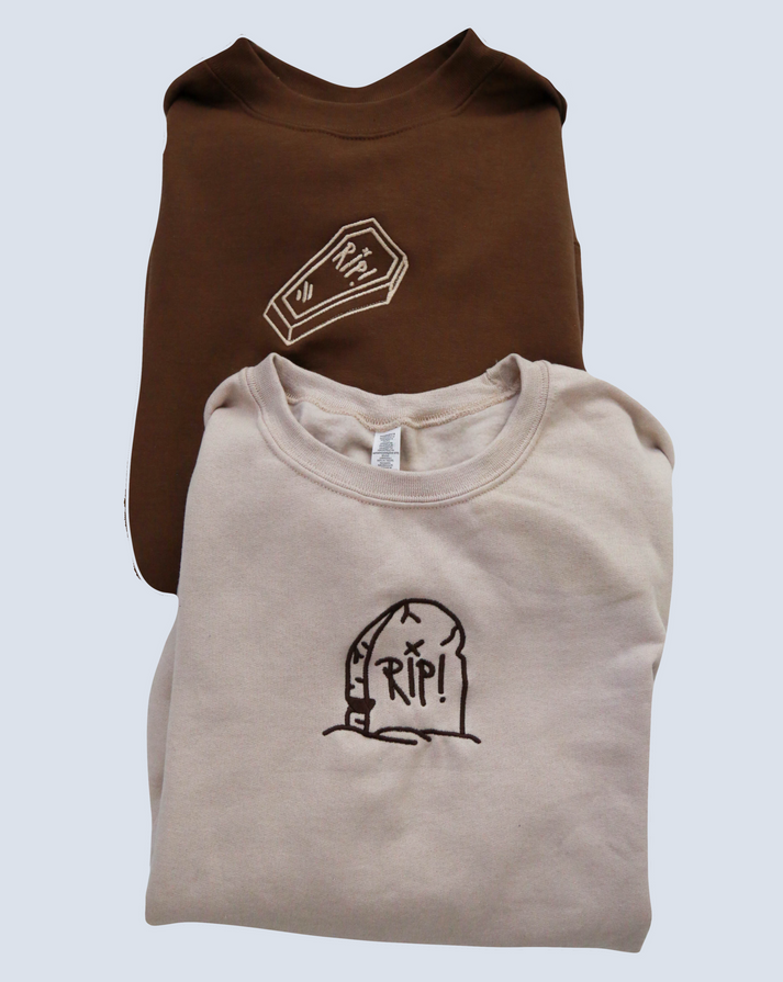 Rip Coffin and Tombstone Embroidered Matching Set – BOXEDTRENDS